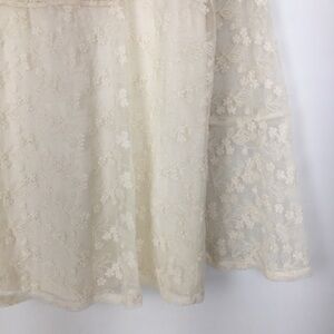 indigo soul | Tops | Floral Lace Bell Sleeve Fairy Blouse Ivory Cream ...